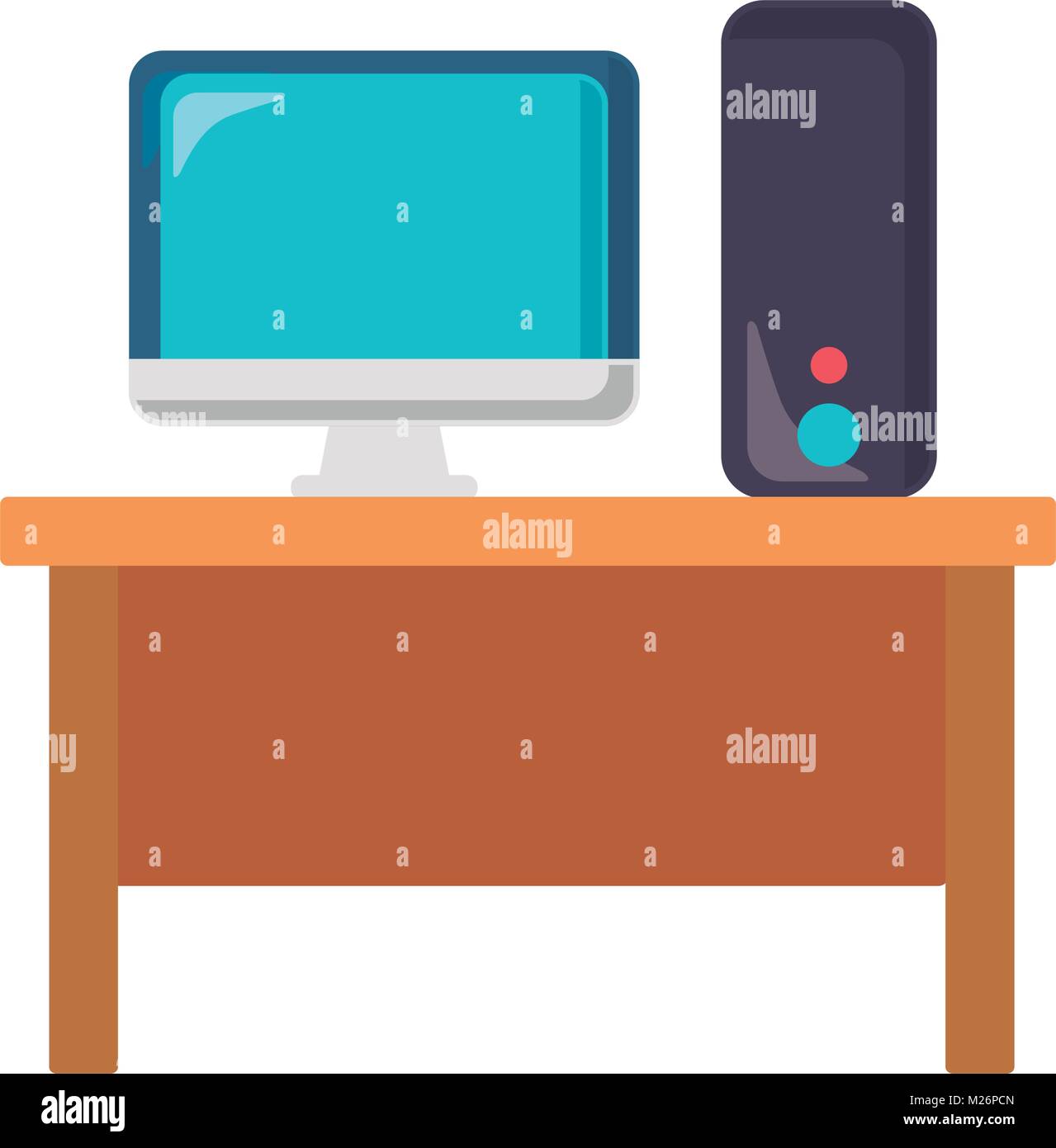 desk with computer icon Stock Vector Image & Art - Alamy