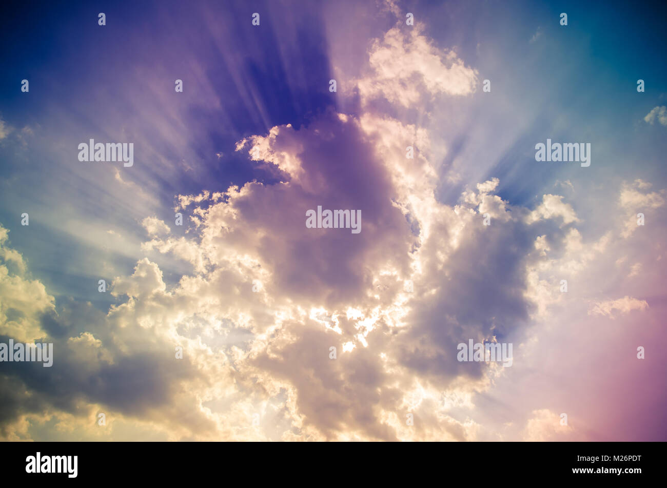blue pink sunset in the sky Stock Photo - Alamy