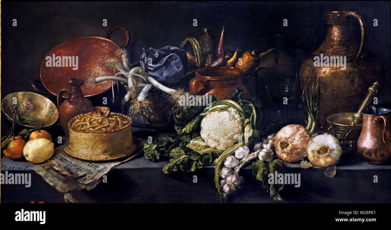 Antonio de Pereda y Salgado - Still-Life with Vegetables and Kitchen ...