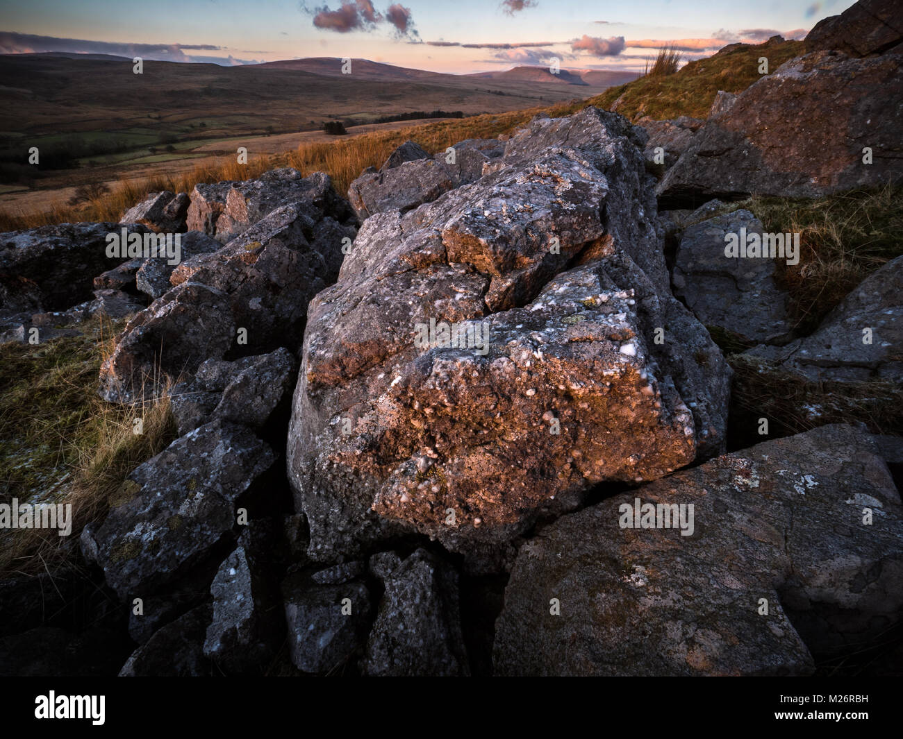 Welsh Landscape at Sunset Stock Photo - Alamy