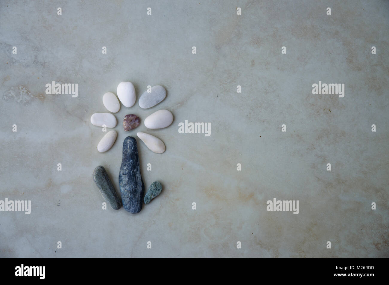 stony flowers made from small pebbles Stock Photo - Alamy
