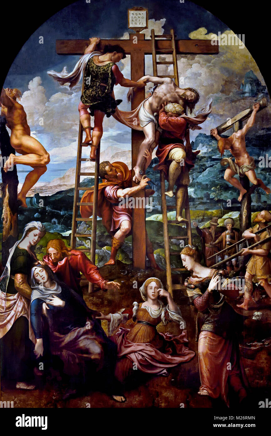 Decent from the cross 1540 pieter coecke van aelst hi-res stock photography and images - Alamy