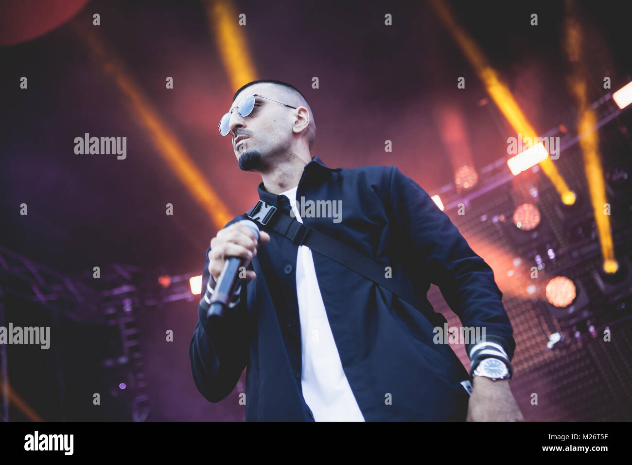 The Danish rapper Sivas (Stylized S!vas) performs a live concert at the ...