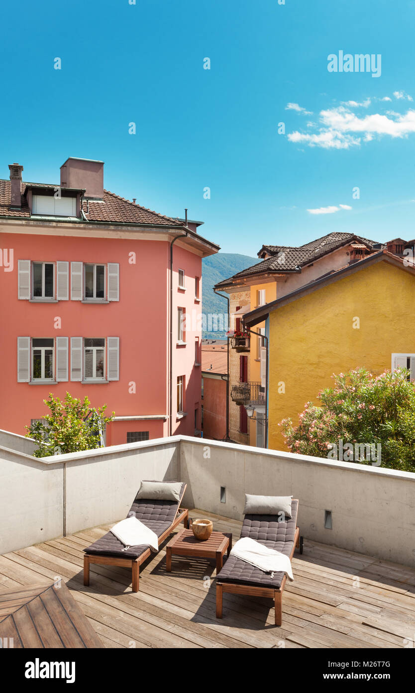 modern house, view from the terrace Stock Photo - Alamy