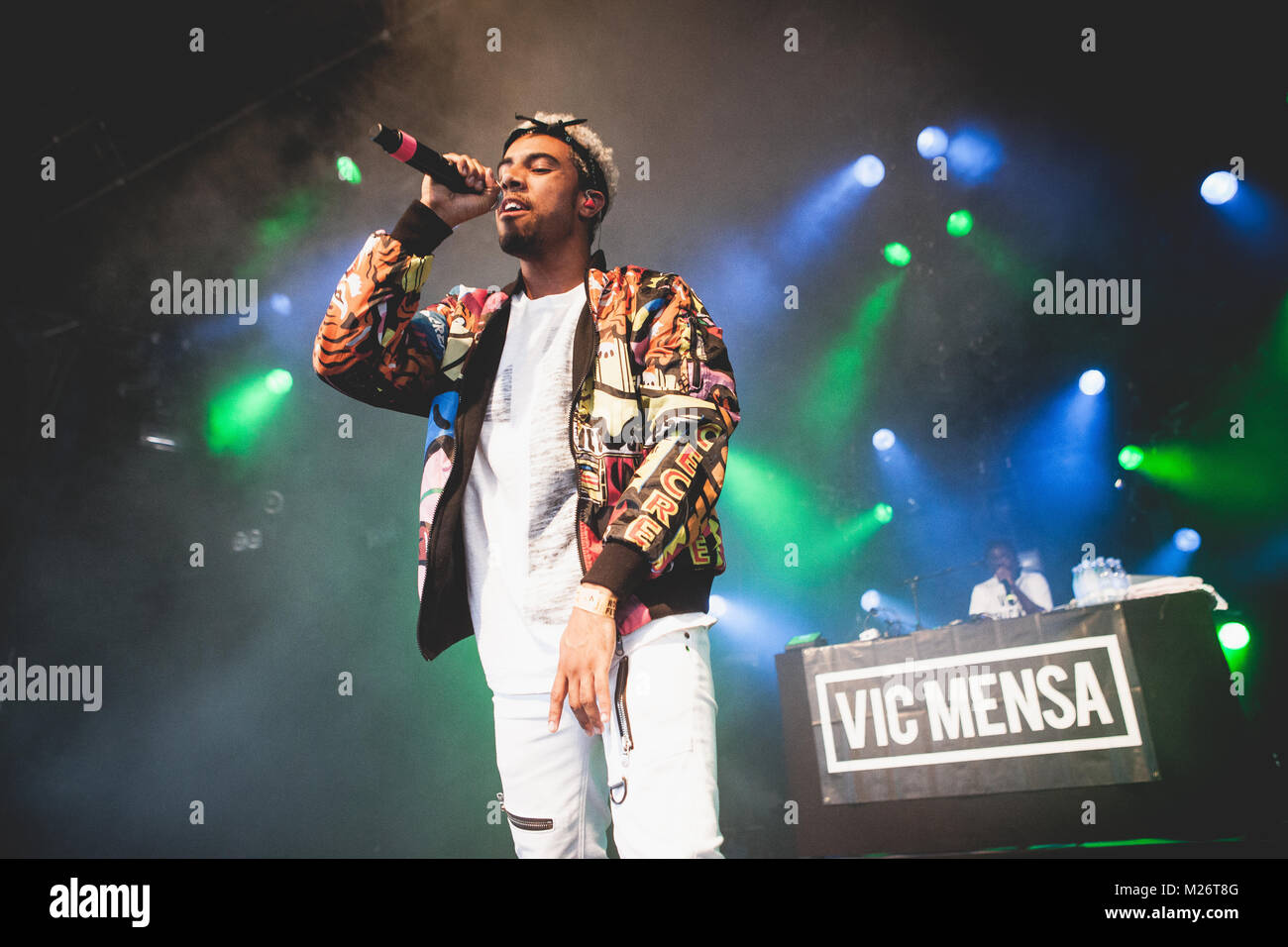 The American rapper and recording artist Vic Mensa performs a live ...
