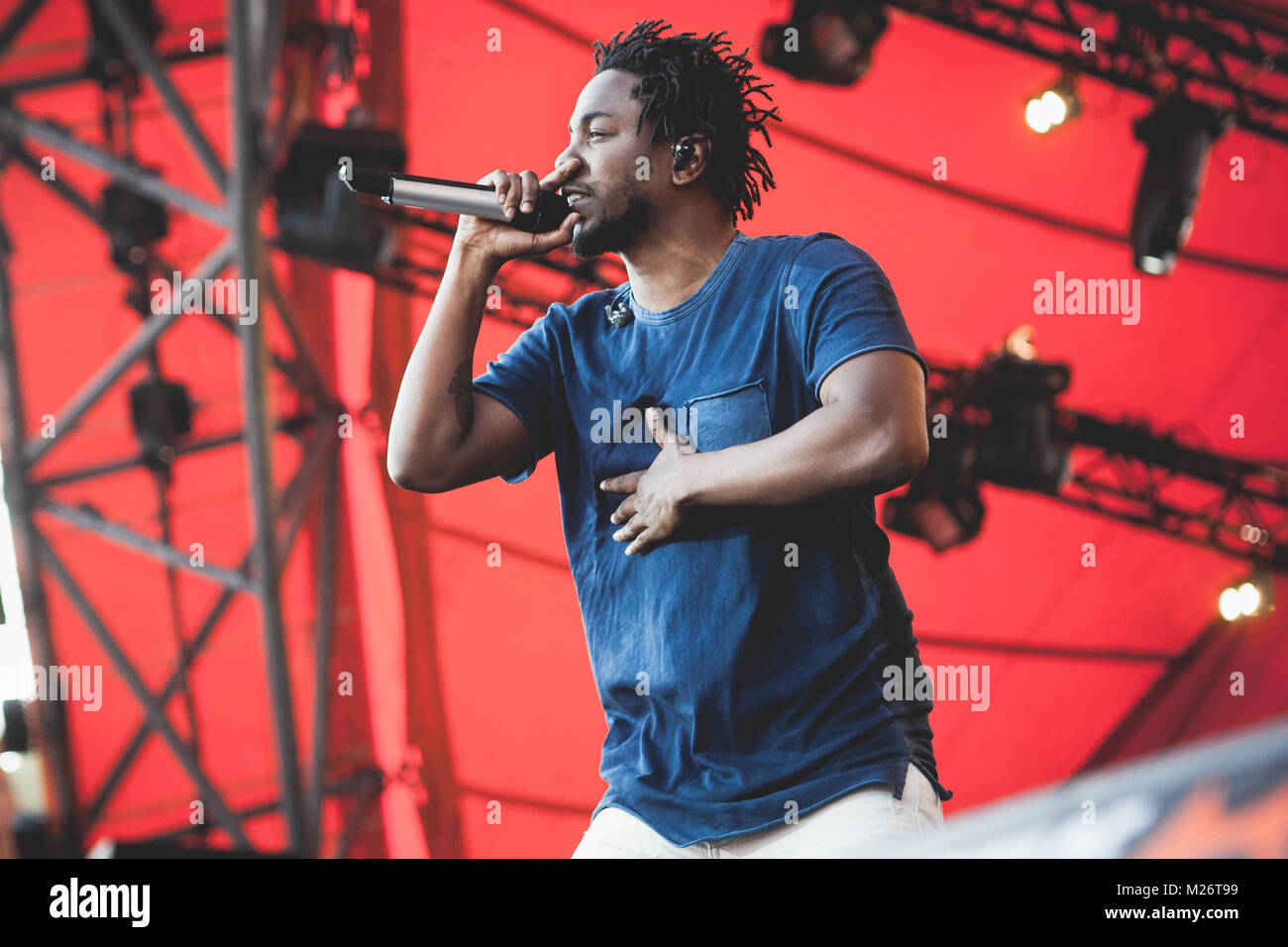 Kendrick Lamar, the American rapper and lyricist, performs a live ...