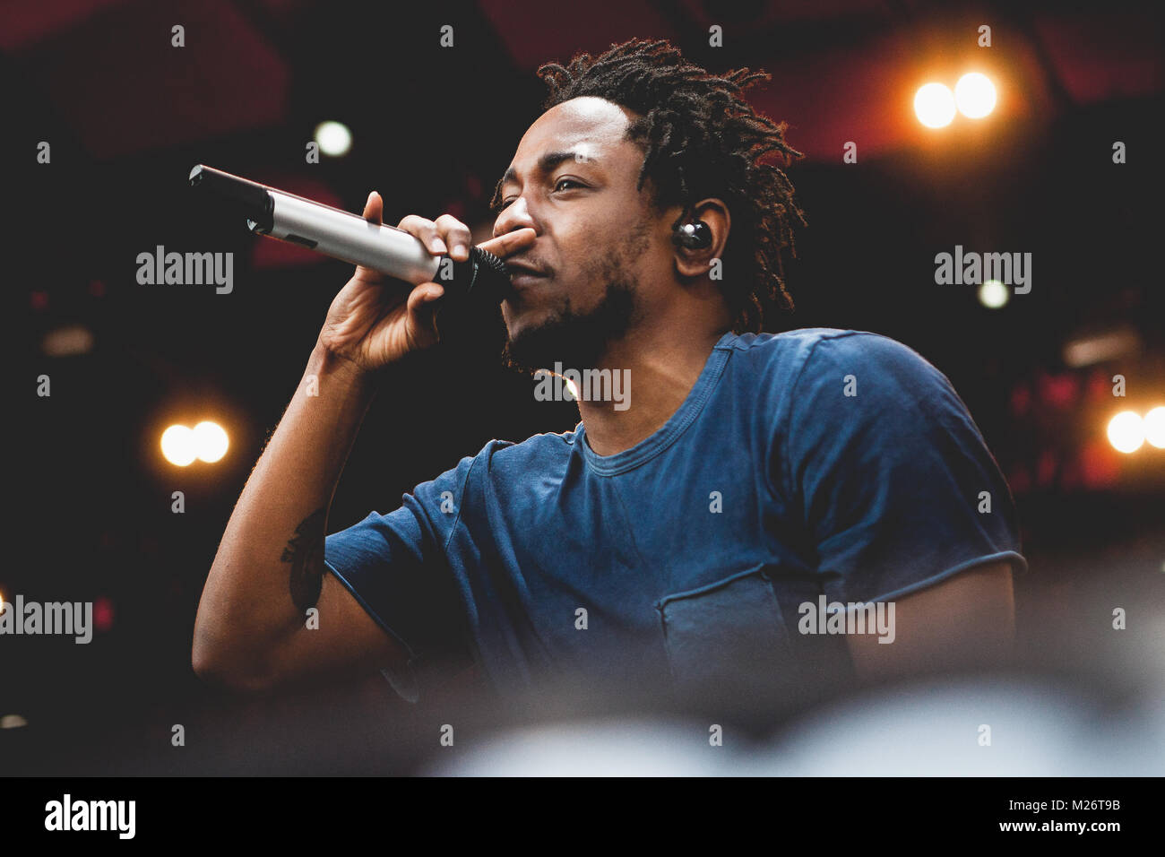 Kendrick Lamar, the American rapper and lyricist, performs a live ...