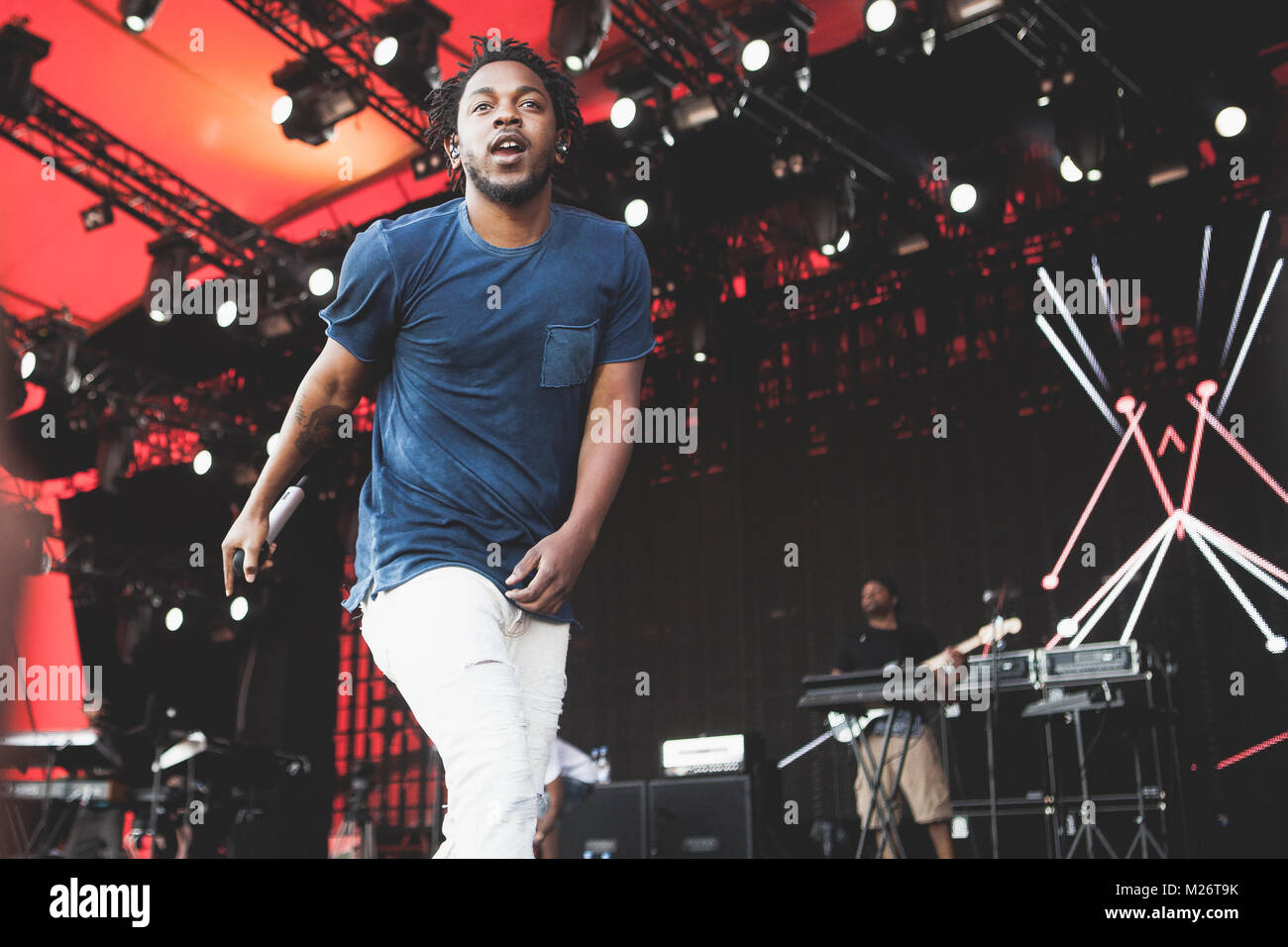 Kendrick Lamar, the American rapper and lyricist, performs a live ...