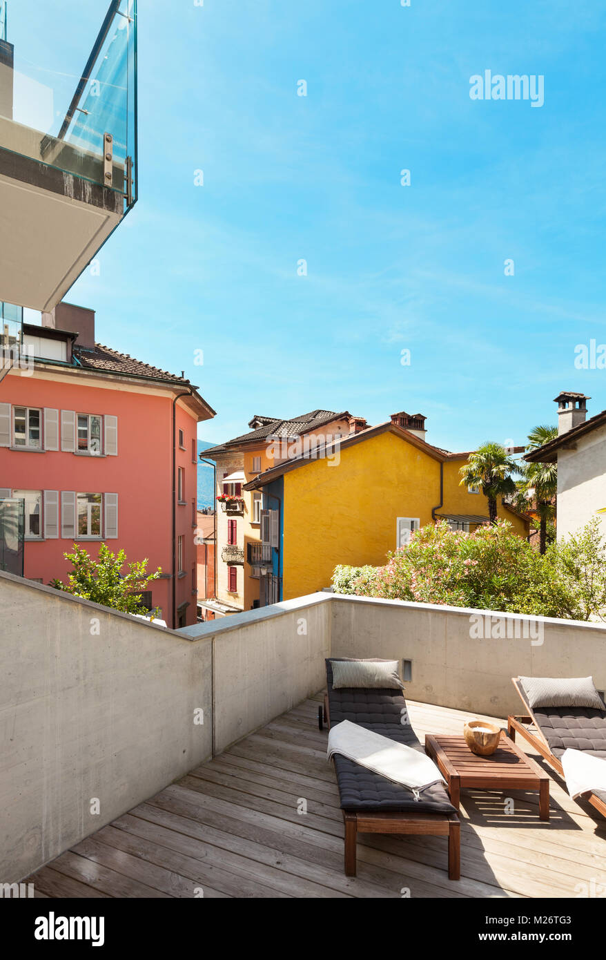 modern house, view from the terrace Stock Photo - Alamy