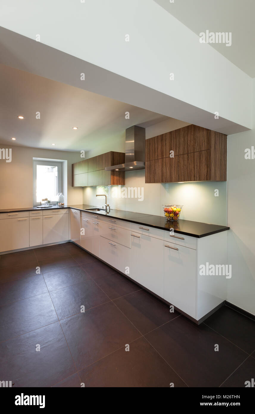 interior, beautiful house, modern kitchen Stock Photo - Alamy