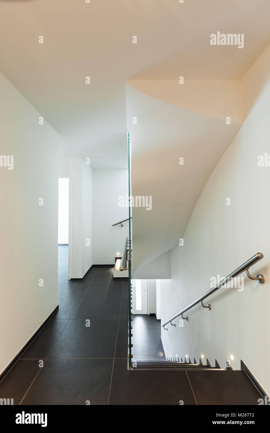 interior modern house, entrance, staircase view Stock Photo - Alamy