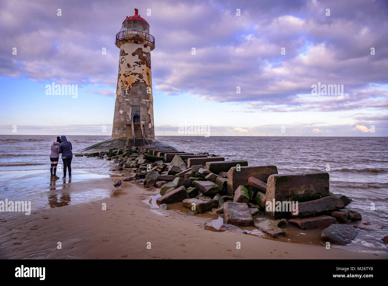 Gronant. Point of Ayr. Talacre beach. Lighthouse Stock Photo - Alamy