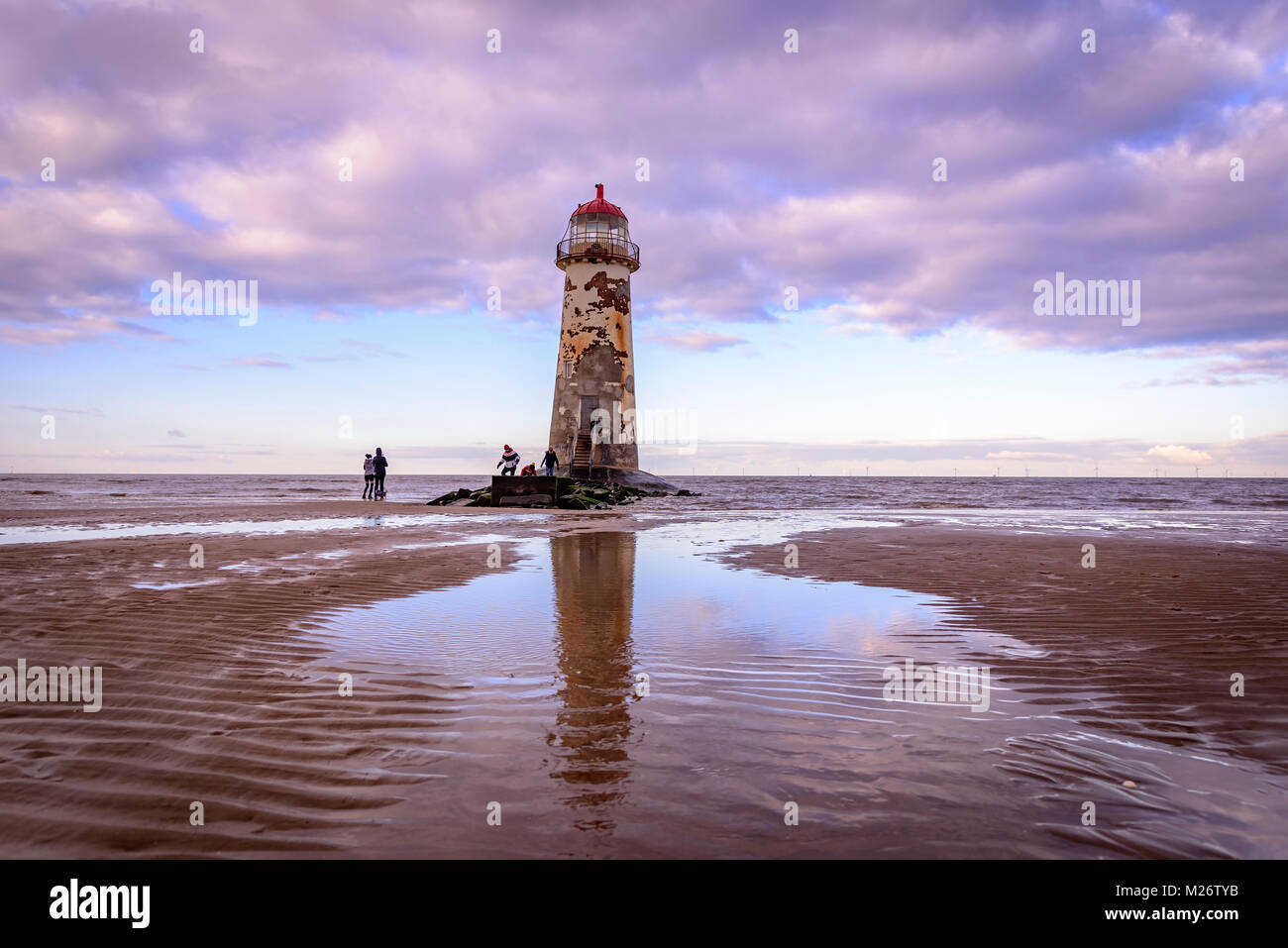 Gronant. Point of Ayr. Talacre beach. Lighthouse Stock Photo - Alamy