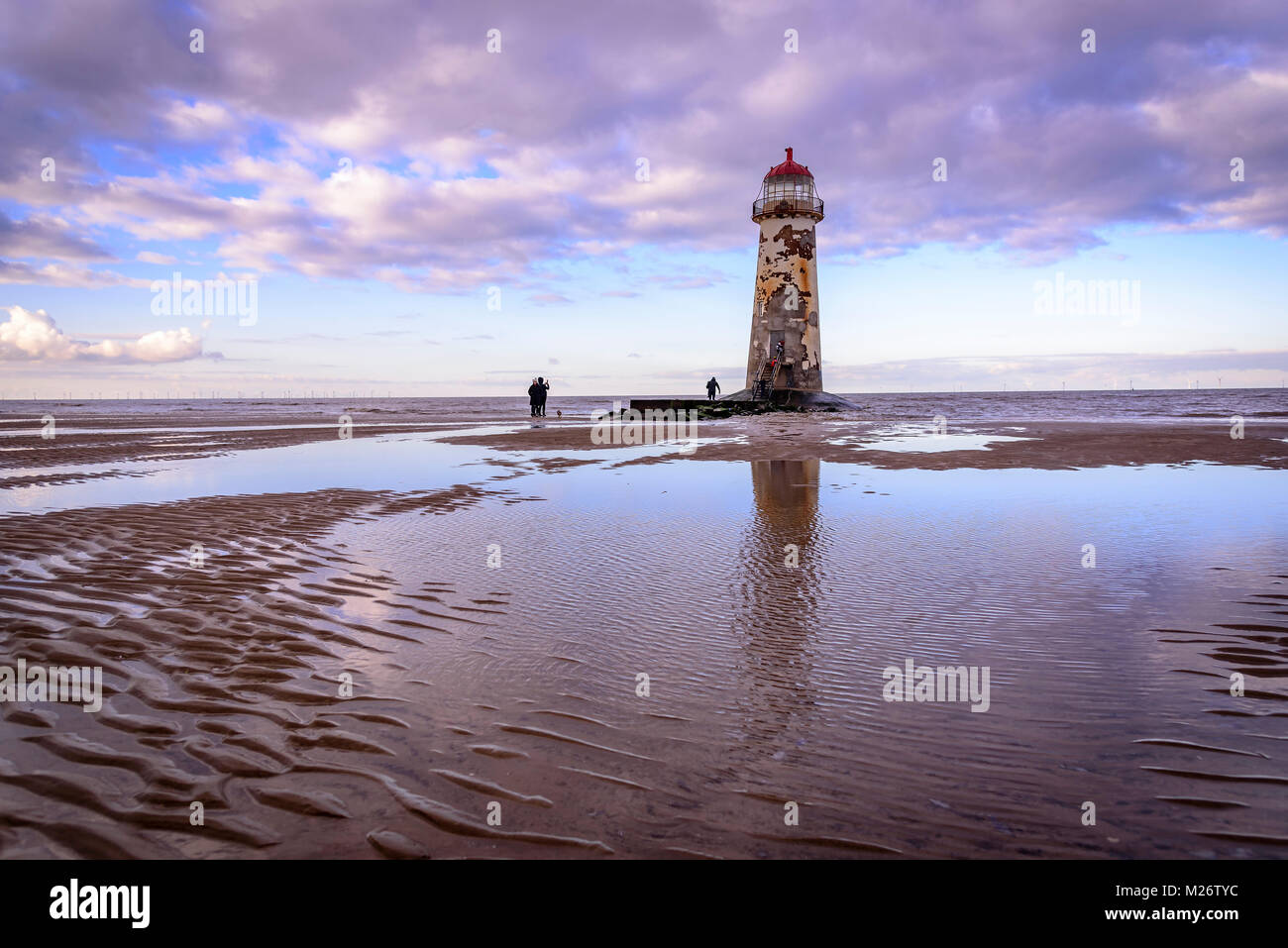 Gronant. Point of Ayr. Talacre beach. Lighthouse Stock Photo - Alamy