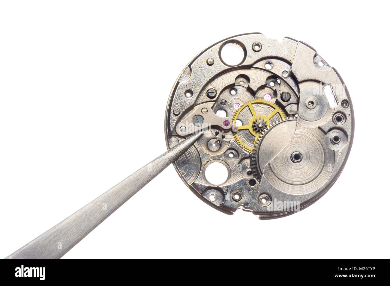 closeup the parts of automatic wristwatch Stock Photo - Alamy