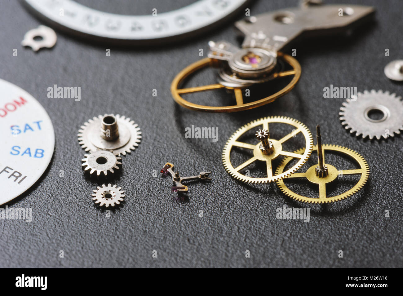 closeup the parts of automatic wristwatch Stock Photo - Alamy