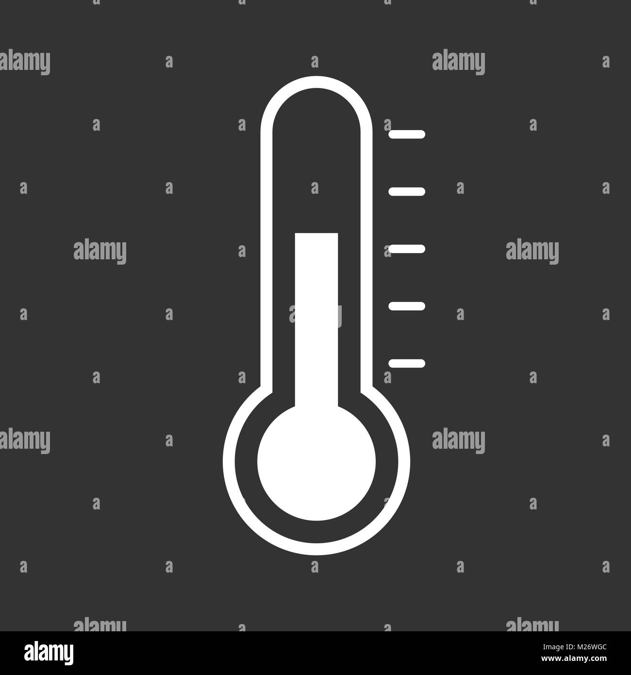 Thermometer icon. Goal flat vector illustration isolated on black ...