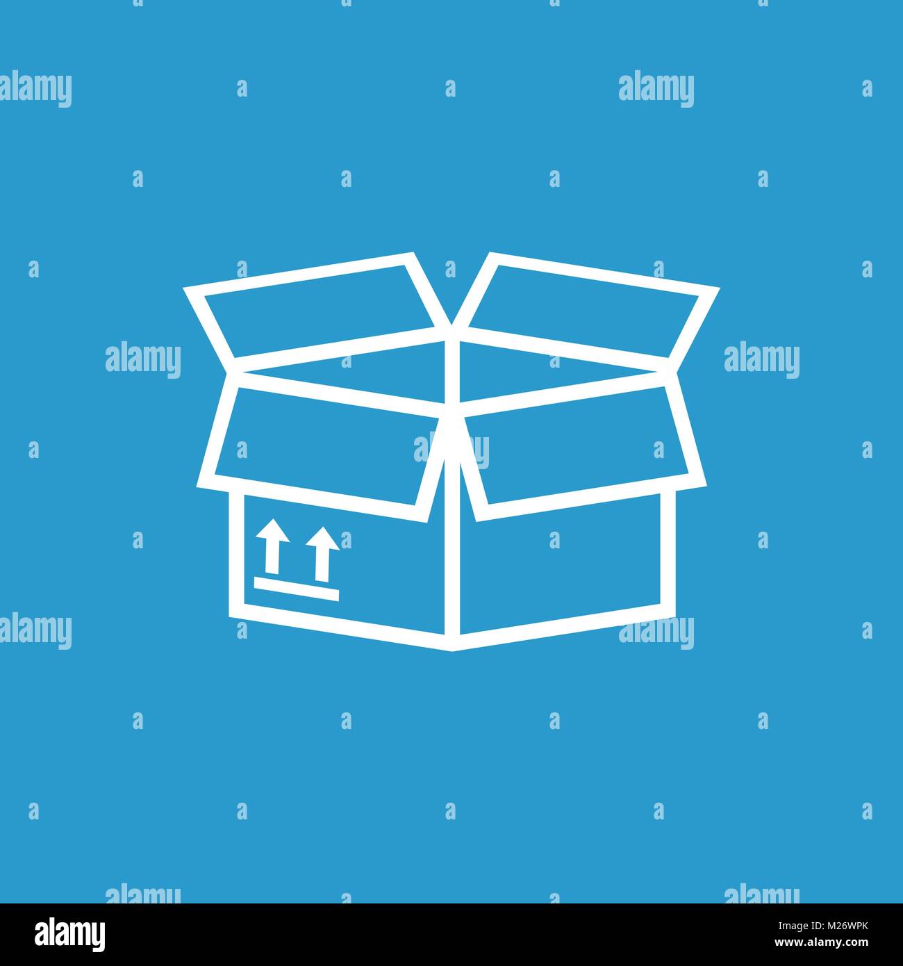 Packaging box icon with arrow symbol. Shipping pack simple vector ...