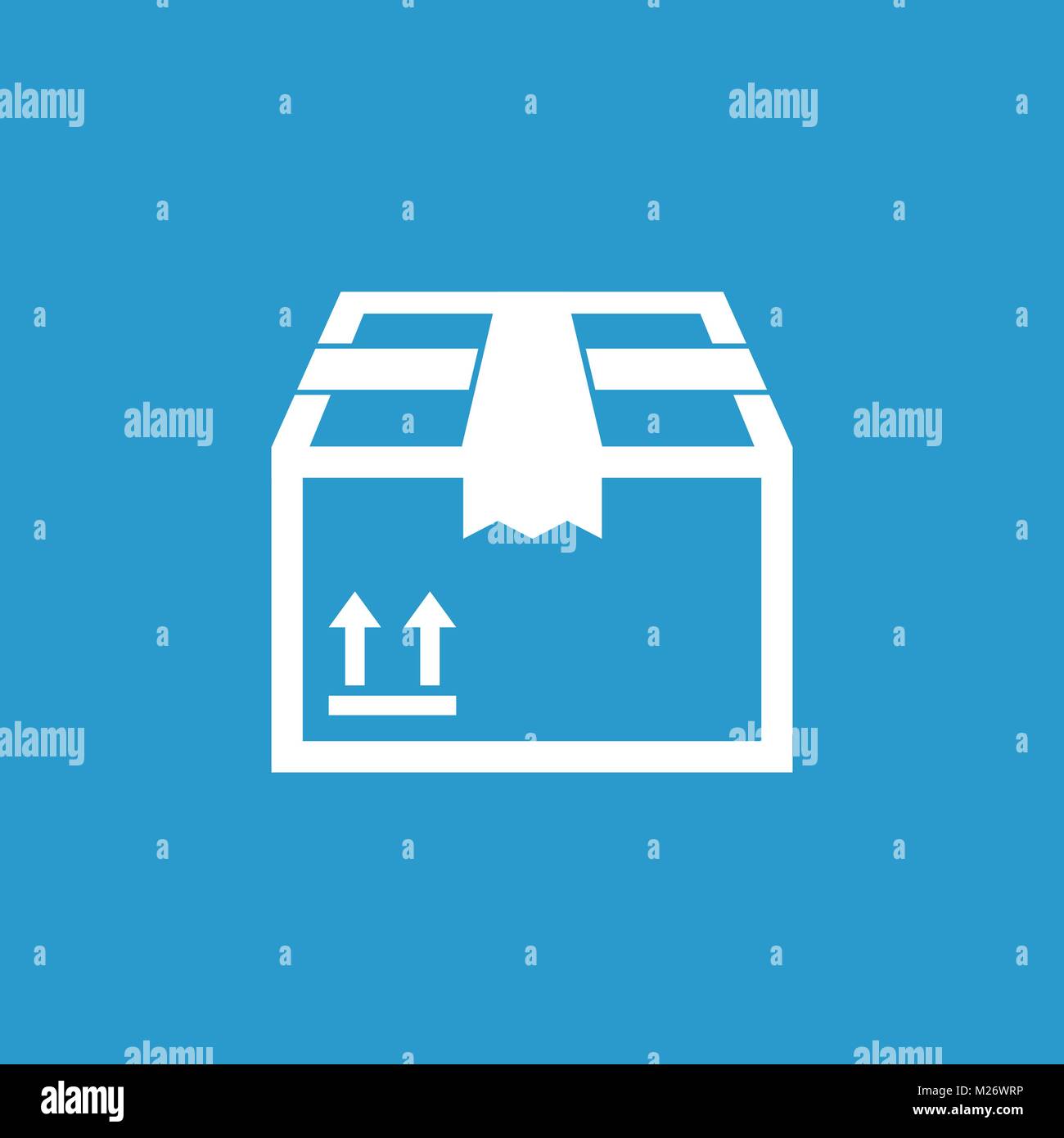 Packaging box icon with arrow symbol. Shipping pack simple vector ...