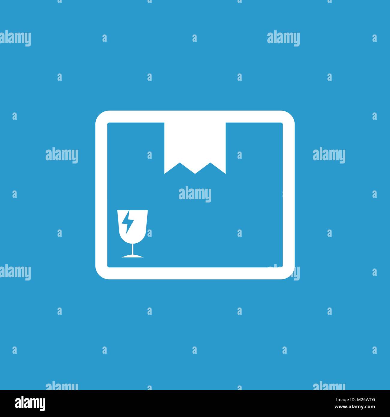 Closed box icon. Shipping pack flat vector illustration on blue ...