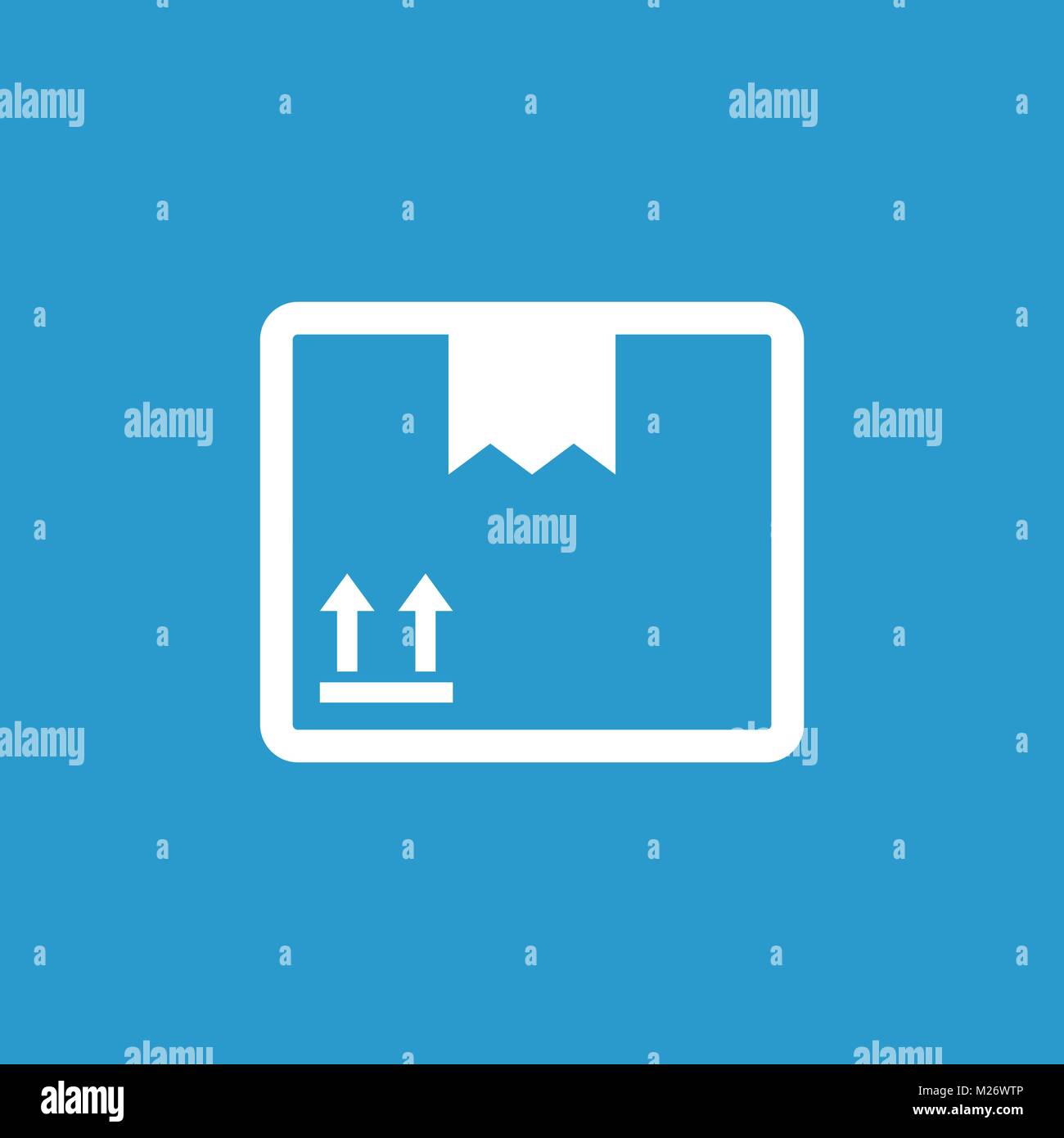 Packaging box icon with arrow symbol. Shipping pack simple vector ...