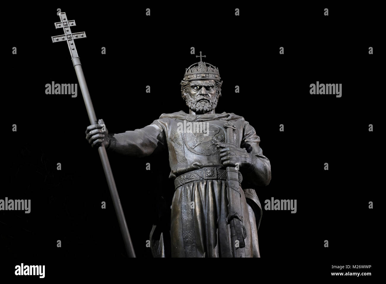 The monument of the Bulgarian Tsar Samuil or Samuel by the sculptor ...