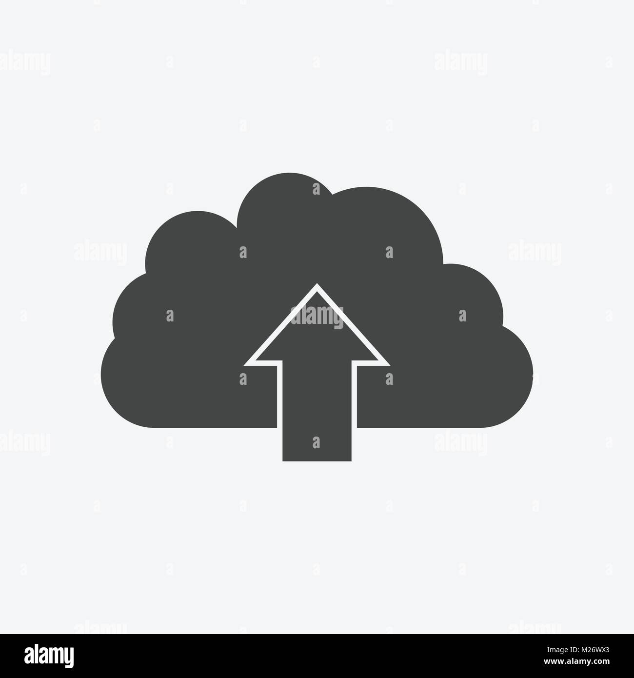 Cloud icon. Internet download symbol. Flat vector illustration on white ...