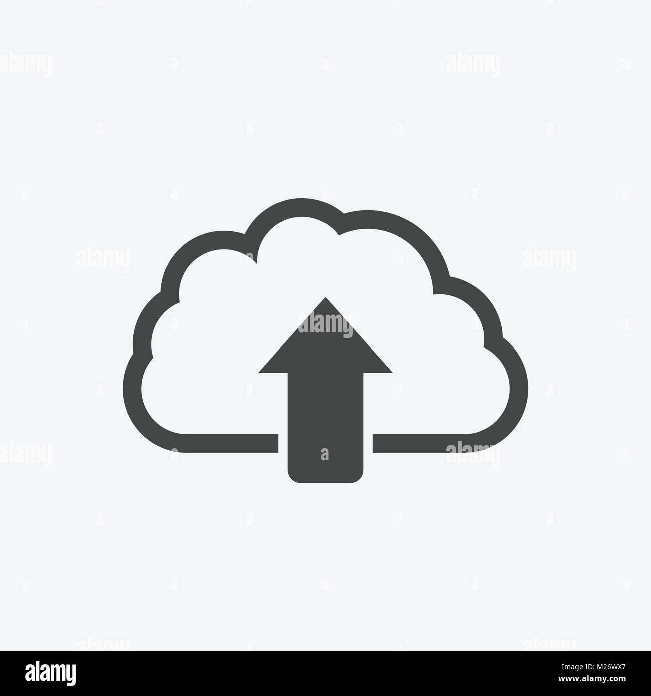 Cloud line icon. Internet download symbol. Flat vector illustration on ...