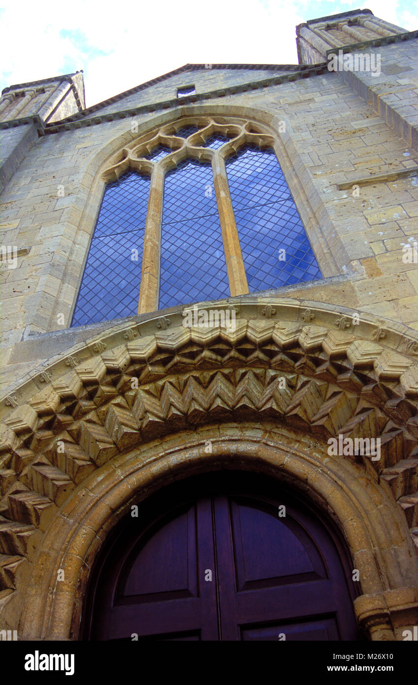 West front of St Michael and All Angels Church, Bishop's Cleeve Stock ...
