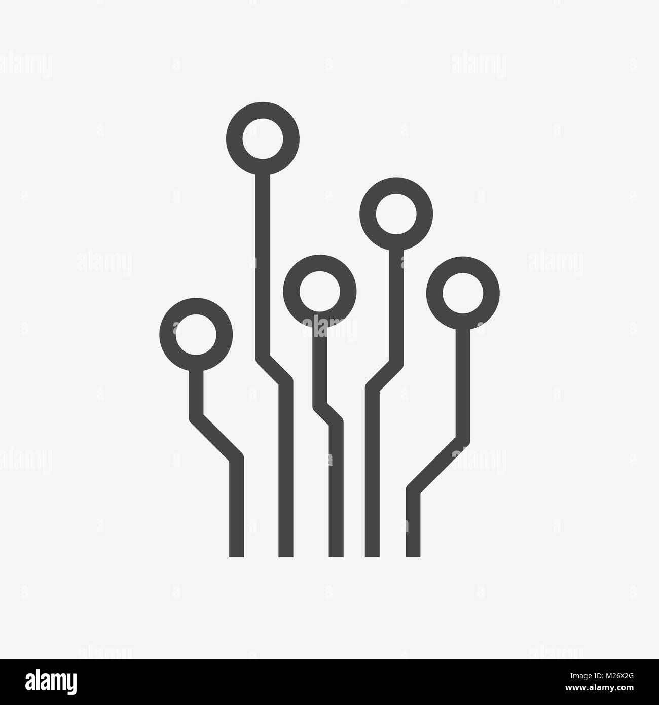 Circuit board icon. Technology scheme symbol flat vector illustration on white background Stock ...