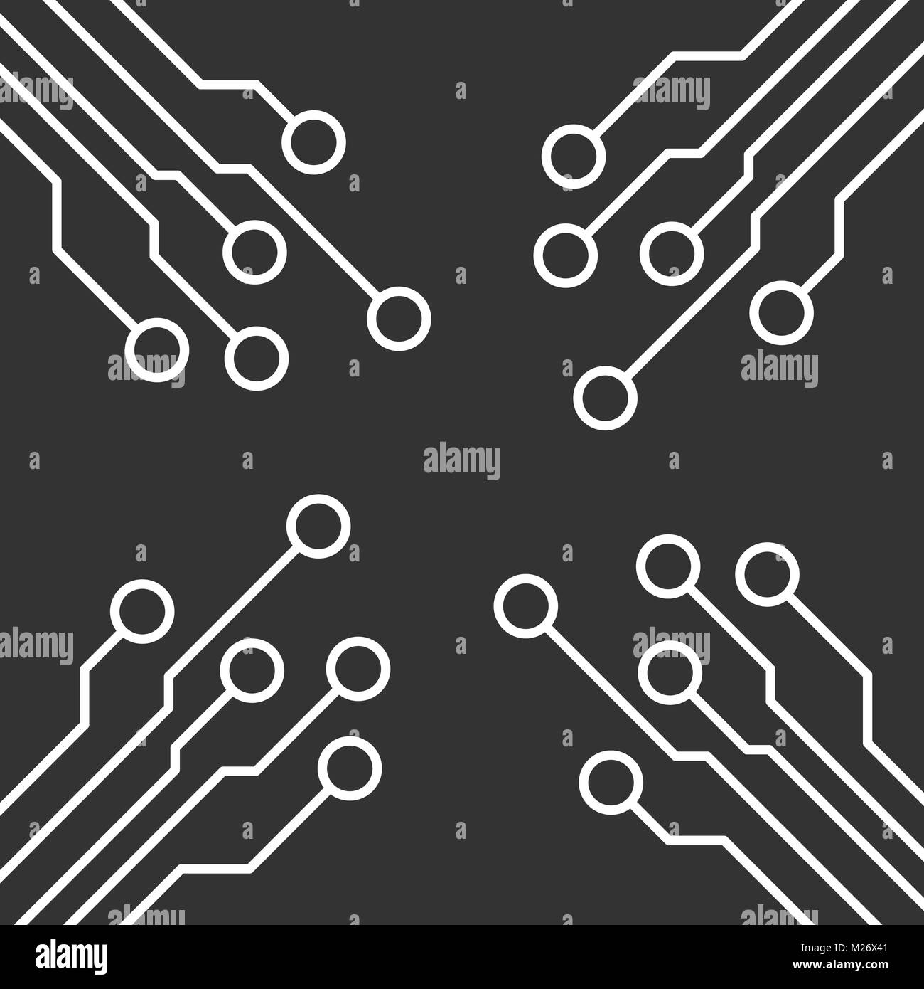 Circuit board icon. Technology scheme symbol flat vector illustration ...