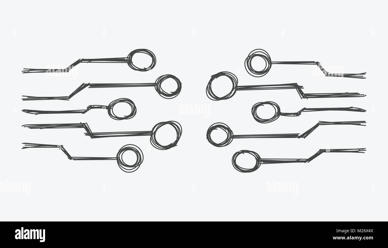 Hand drawn circuit board icon. Doodle scetch technology scheme symbol ... Hand drawn circuit board icon. Doodle scetch technology scheme symbol ...