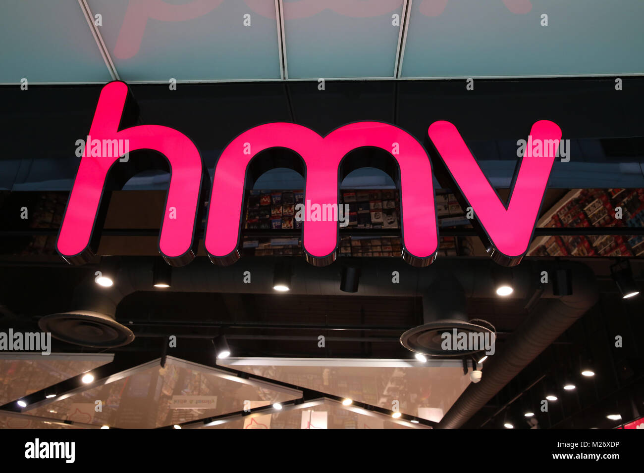 High street stores in Westfield Stratford, London Featuring: HMV Where: London, United Kingdom ...