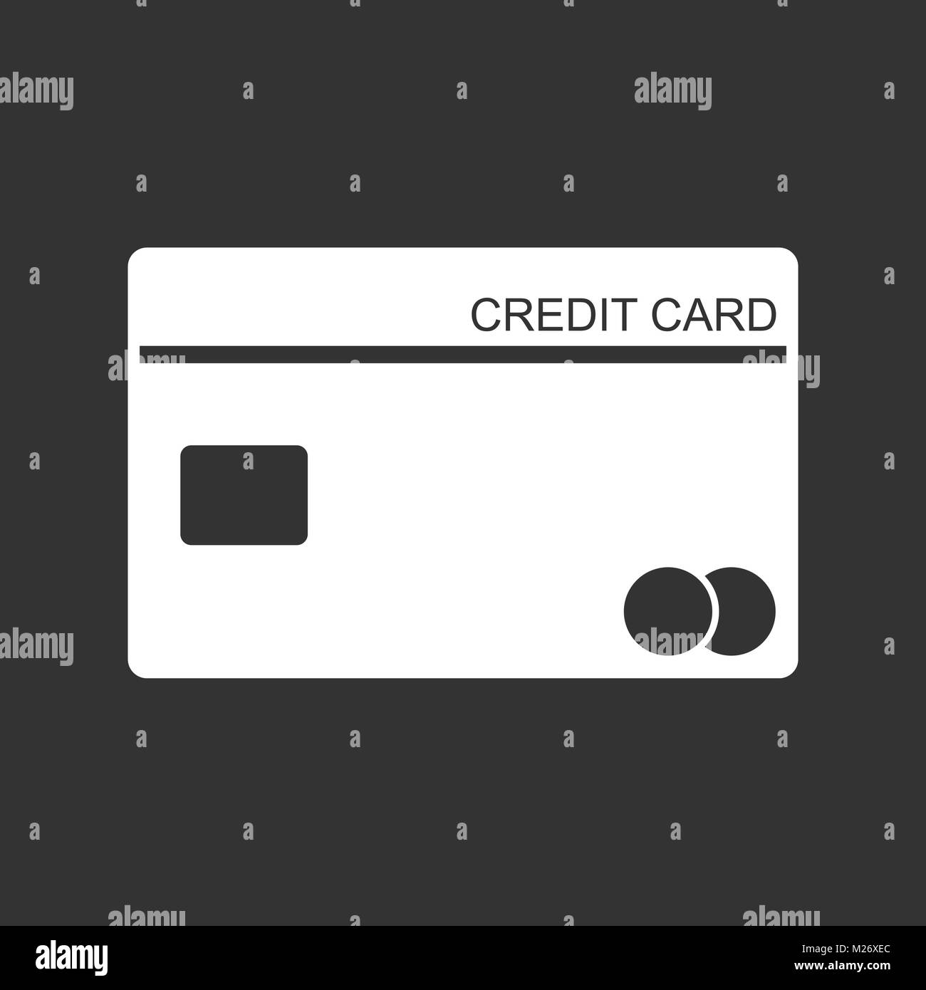 Credit card icon. Banking card vector illustration in flat style on ...