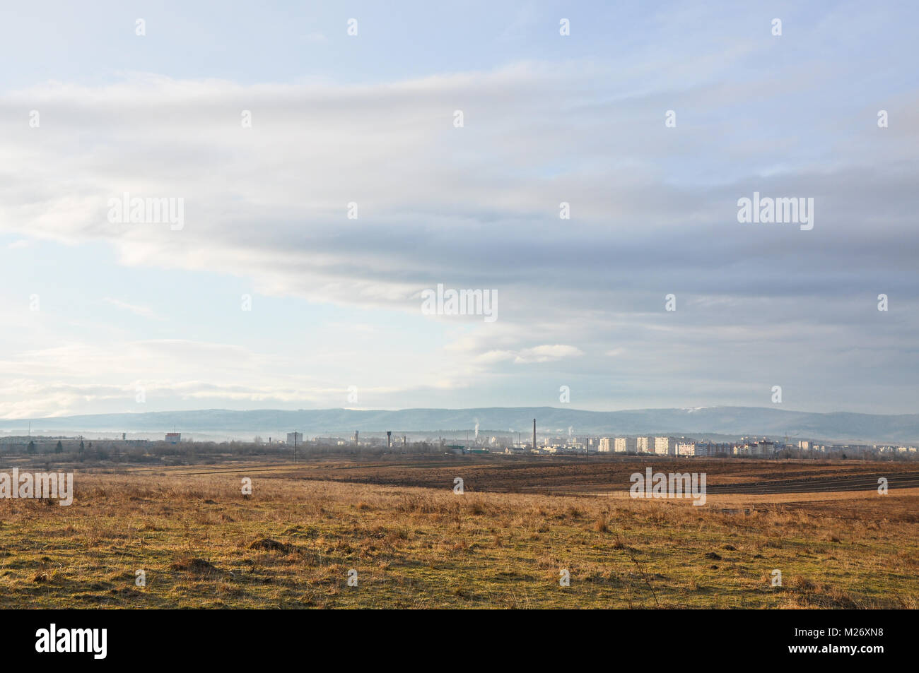 Landscape with look at Drohobych city from side, Western Ukraine ...