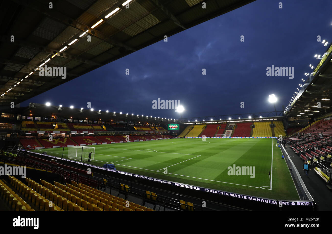 A general view of Vicarage Road, Watford Stock Photo - Alamy