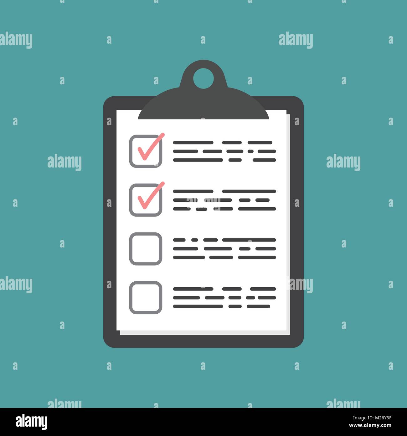 To do list icon. Checklist, task list vector illustration in flat style. Reminder concept icon ...