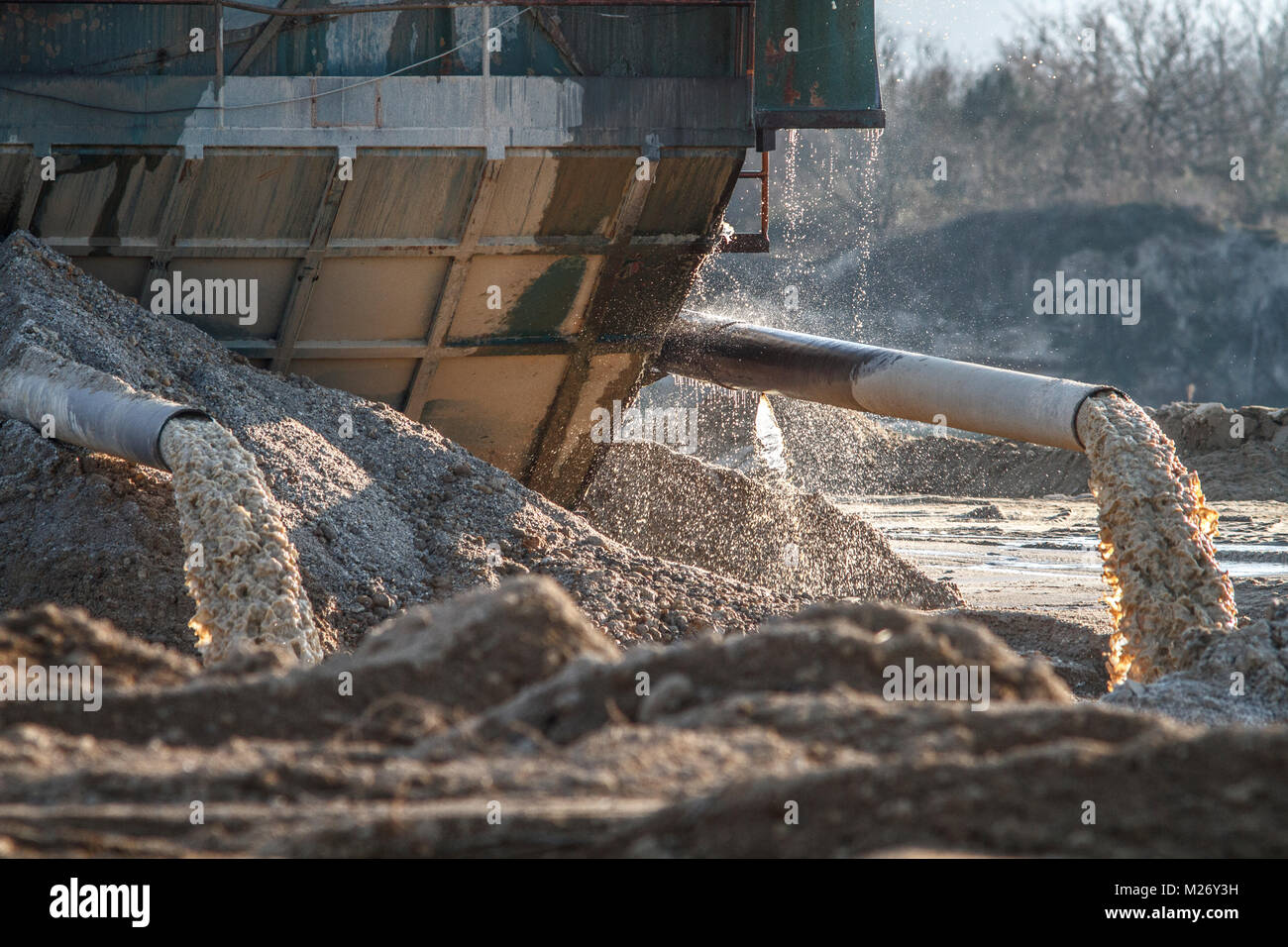industrial effluent, pipeline discharging liquid industrial waste into ...