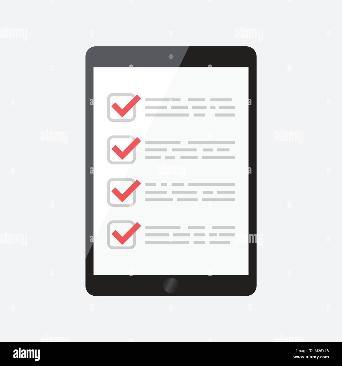 Check mark graphic tablet checklist hi-res stock photography and images ...