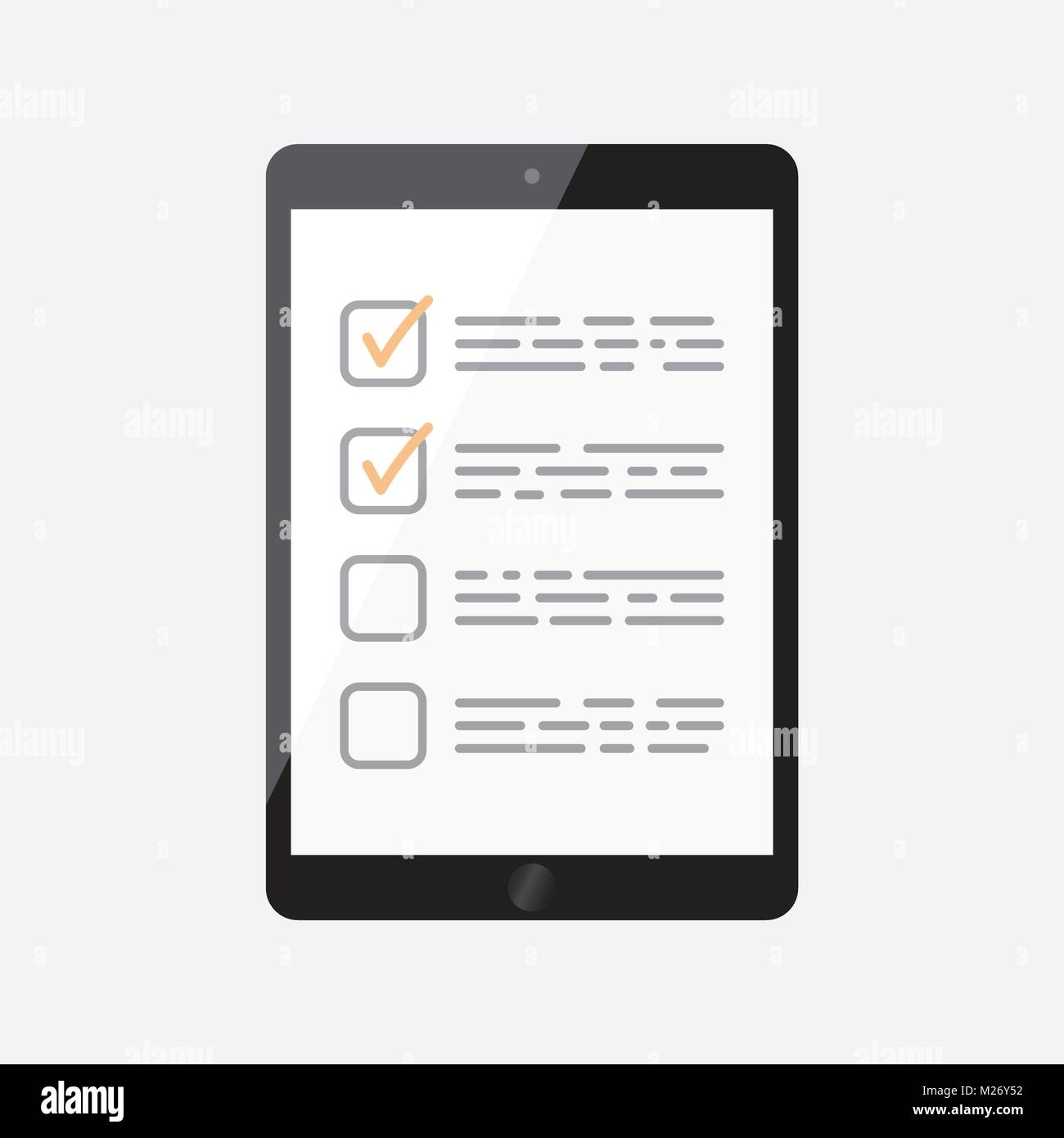 Businessman checklist with tablet. Check list icon flat vector ...