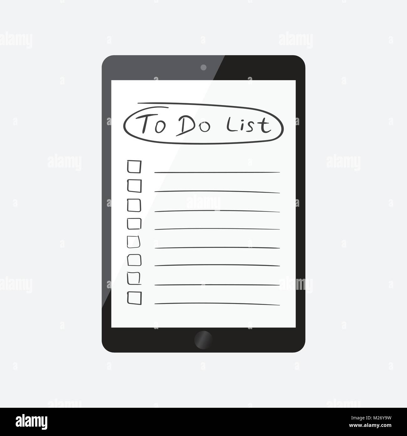 Businessman to do list, checklist with tablet computer. Check list icon ...