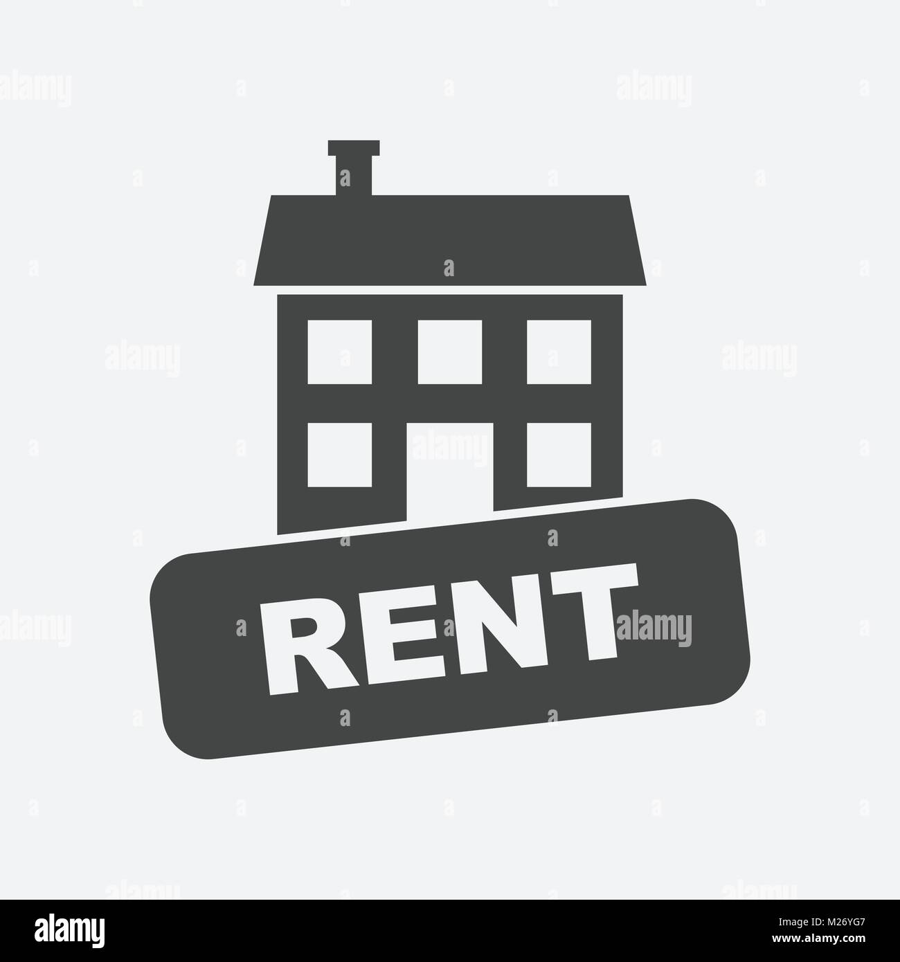House for rent. Vector illustration in flat style on white background ...