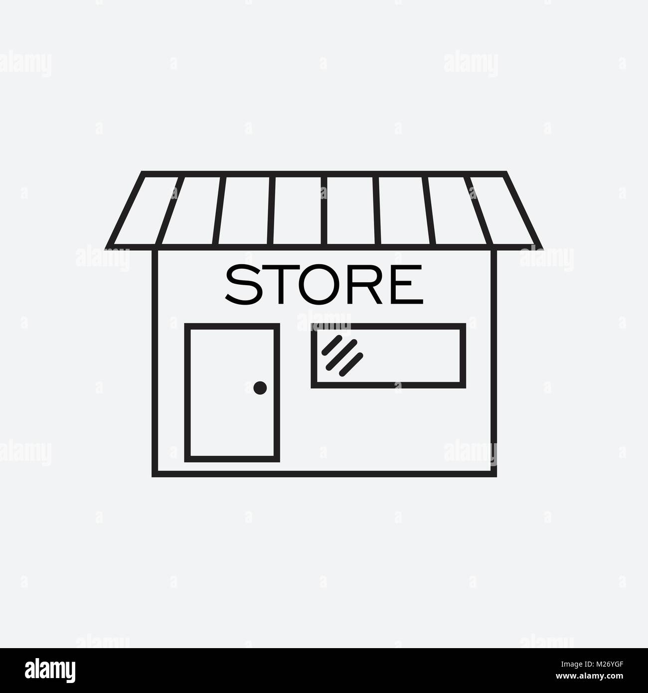 Store icon vector illustration in flat style. Shop symbol Stock Vector ...