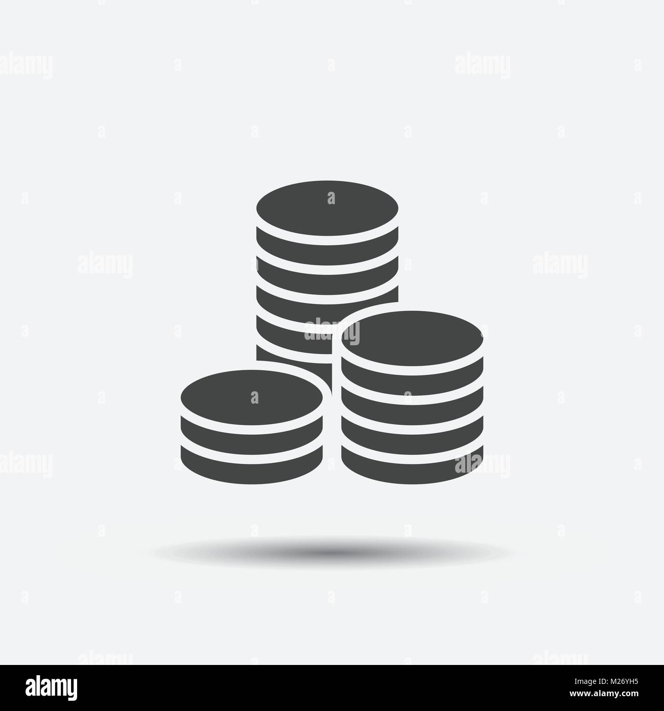 Coins stack vector illustration. Money stacked coins icon in flat style ...