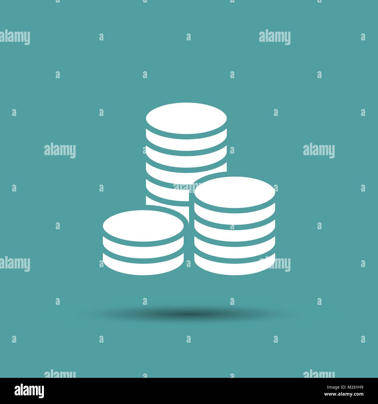 Coins stack vector illustration. Money stacked coins icon in flat style ...
