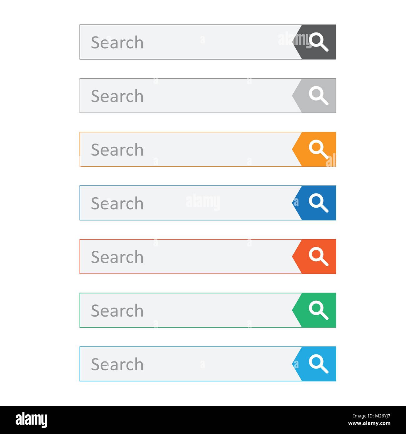 Search bar field. Set vector interface elements with search button ...