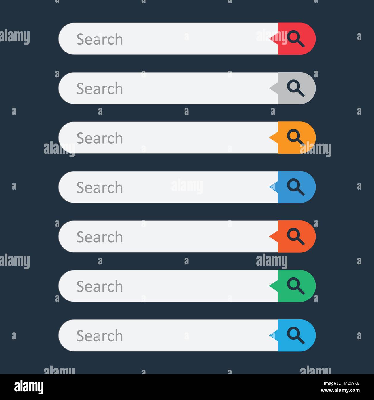 Search bar field. Set vector interface elements with search button ...
