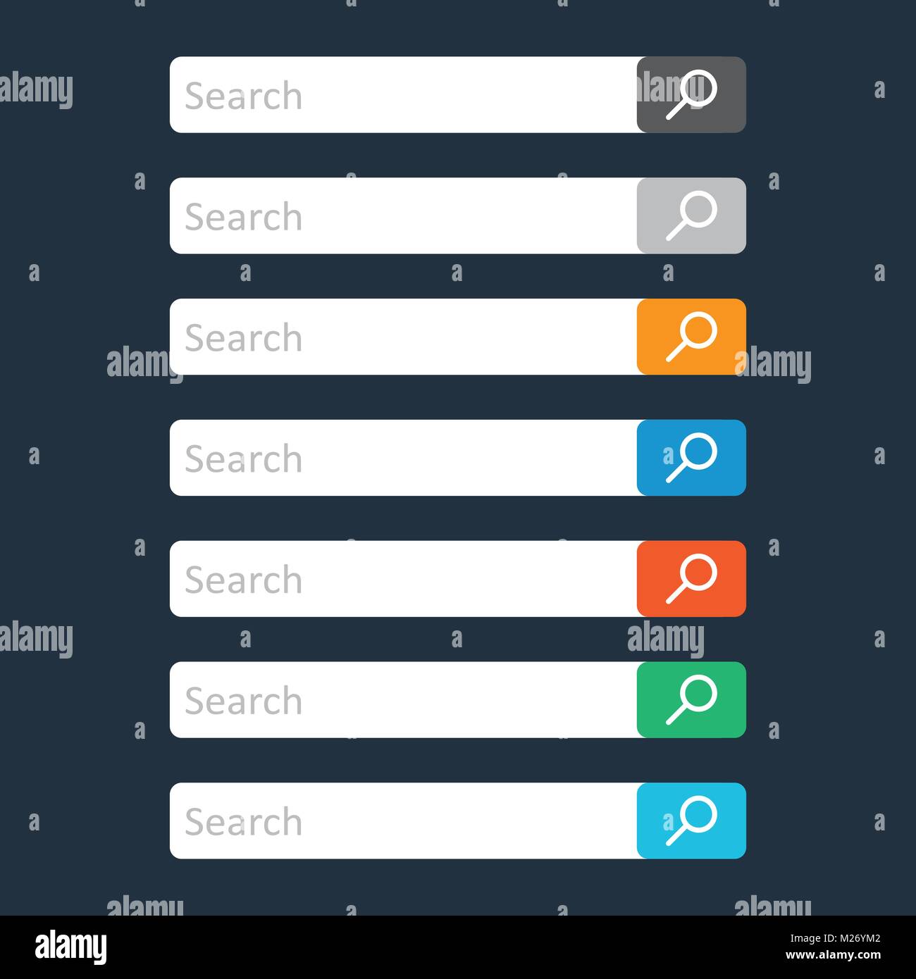 Search bar field. Set vector interface elements with search button ...