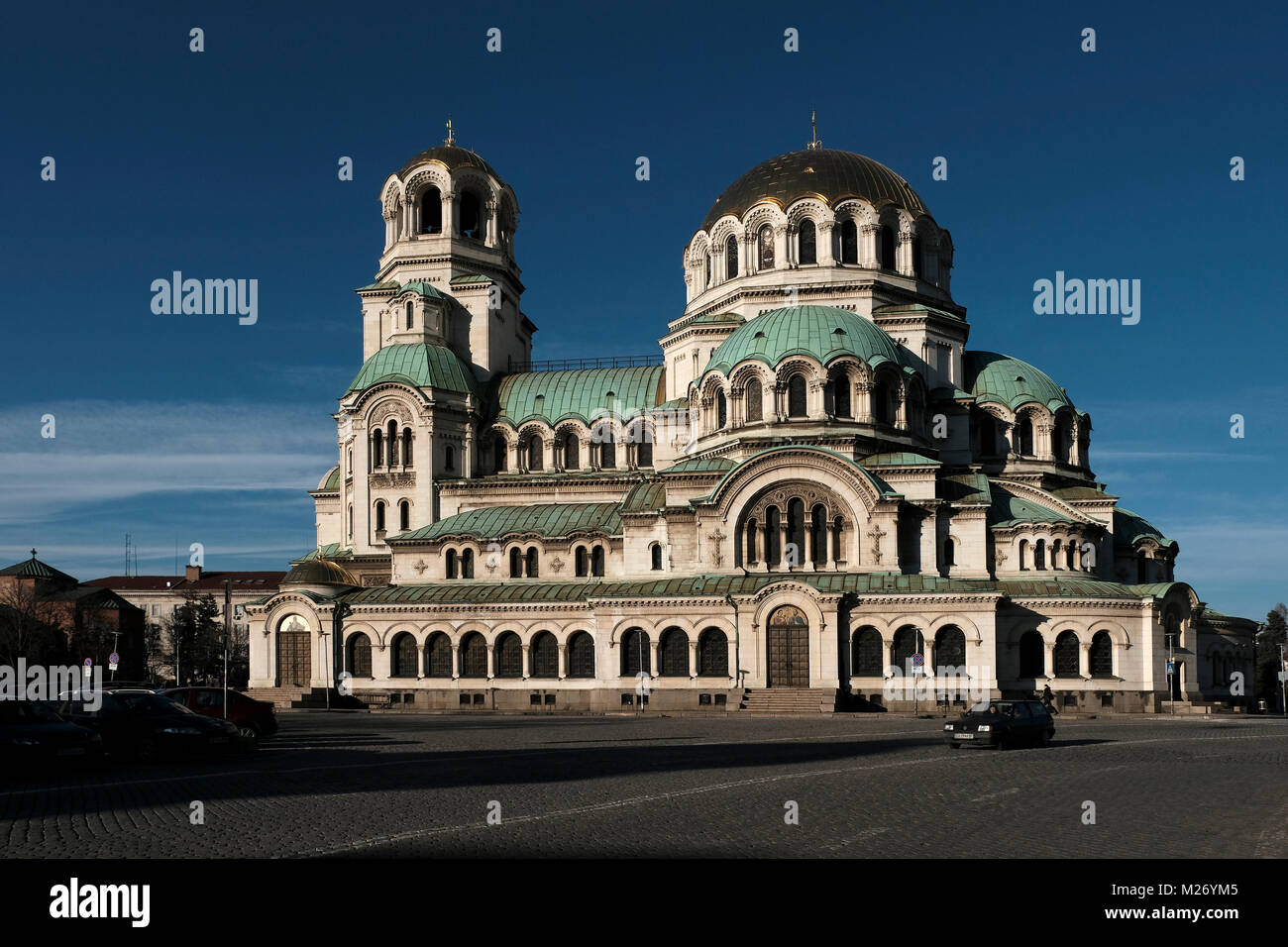 View of the Bulgarian Orthodox Saint Alexander Nevsky Cathedral built in Neo-Byzantine style in ...