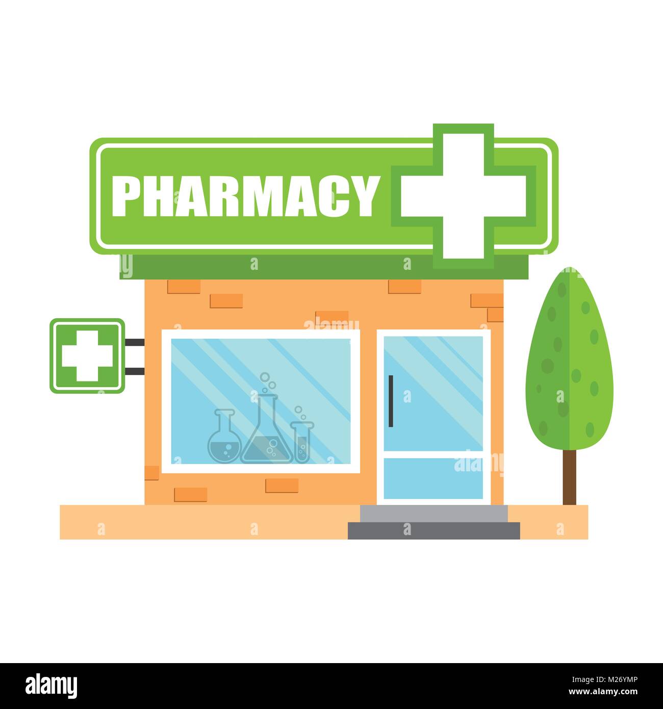 Pharmacy drugstore shop. Store pharmacy vector illustration on white ...